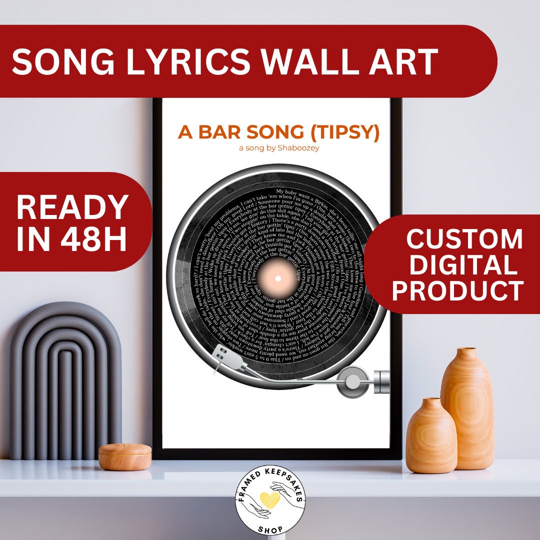 Song Lyrics Wall Art Custom Printable File - Etsy