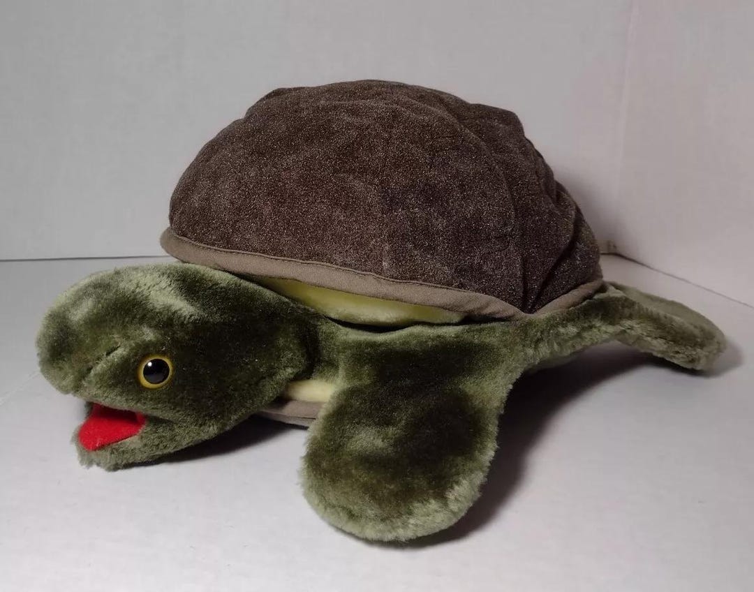 Vintage Folkmanis Turtle Hand Puppet 12 Pretend Play Soft Toy Plush ...