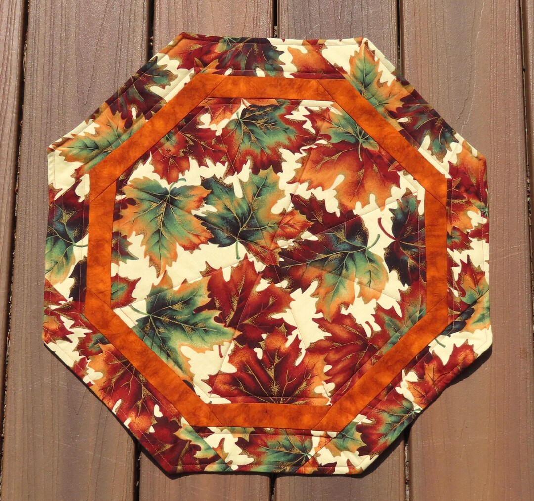 18 3/4" Fall Leaf Table Topper for Fall & Thanksgiving Reverses to Gray ...