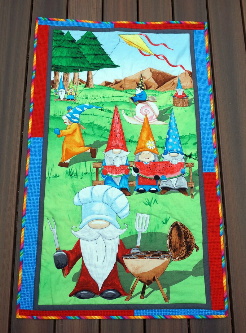 Wall Hanging Quilt Gnome Summer Picnic BBQ Watermelon Kite - Etsy