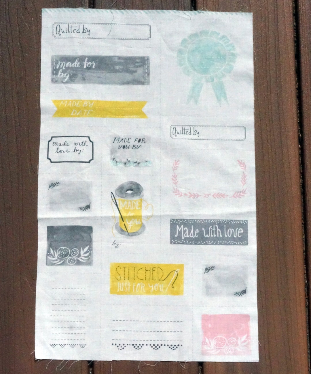 Blank Quilt Labels, 2 Groups to Choose From, You Add Your Own Wording ...