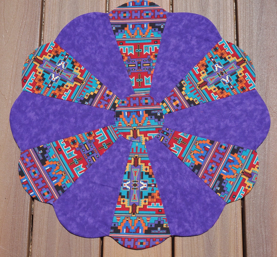 21" Southwest, Purple Native American Indian Blanket Fabric Table ...
