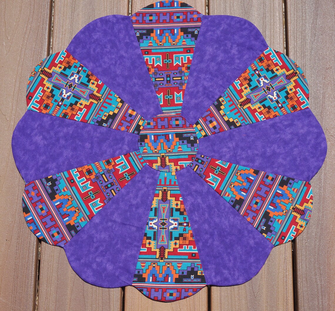 21" Southwest, Purple Native American Indian Blanket Fabric Table ...
