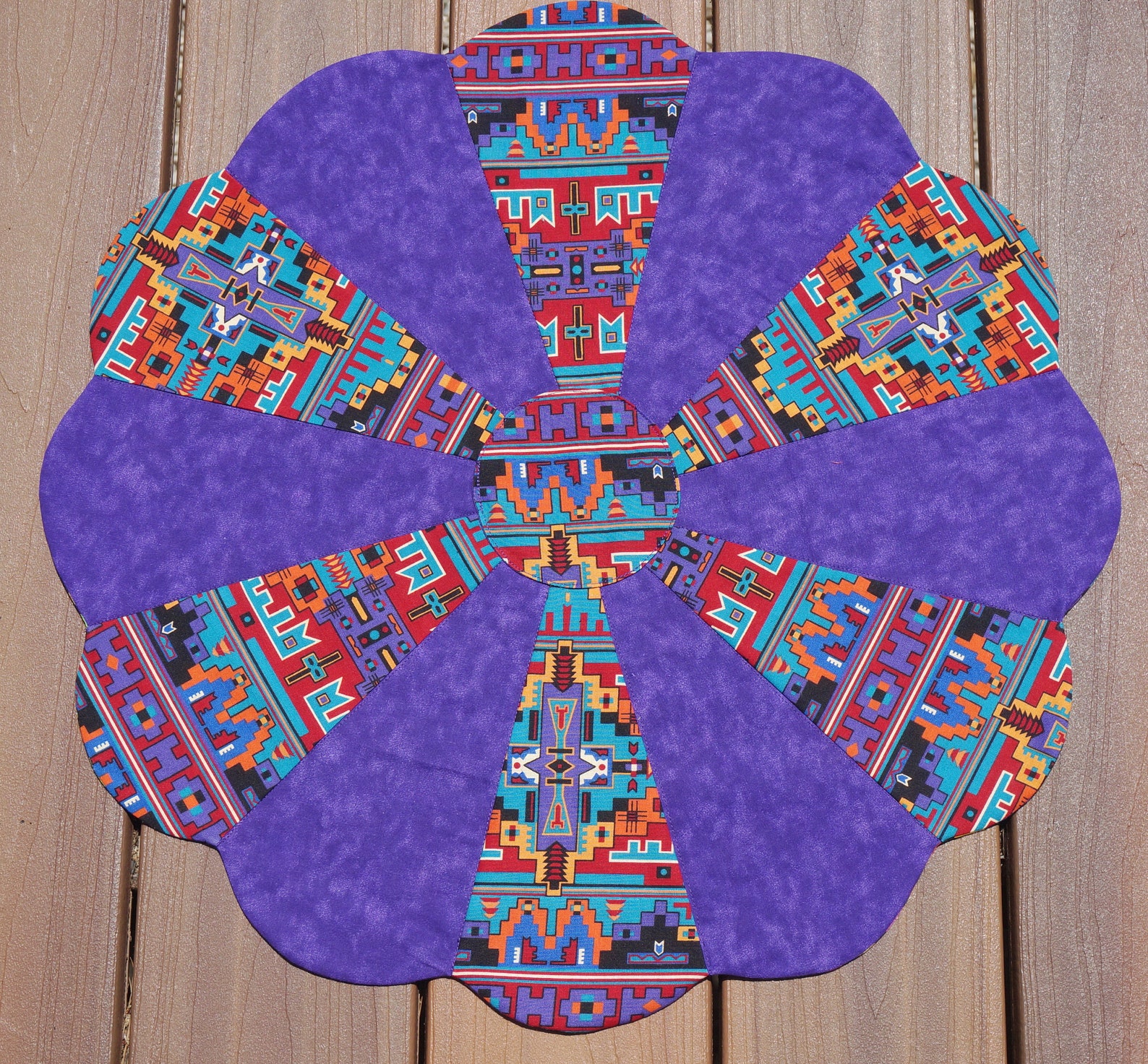 21" Southwest, Purple Native American Indian Blanket Fabric Table ...