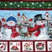 Detail Quilted Advent Calendar Snowmen, Birdhouses and Trees, Advent ...