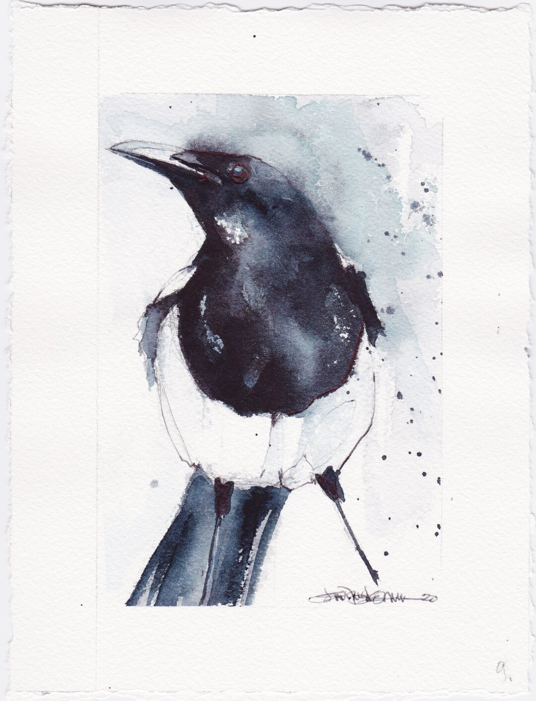 Magpie ORIGINAL WATERCOLOR - Etsy