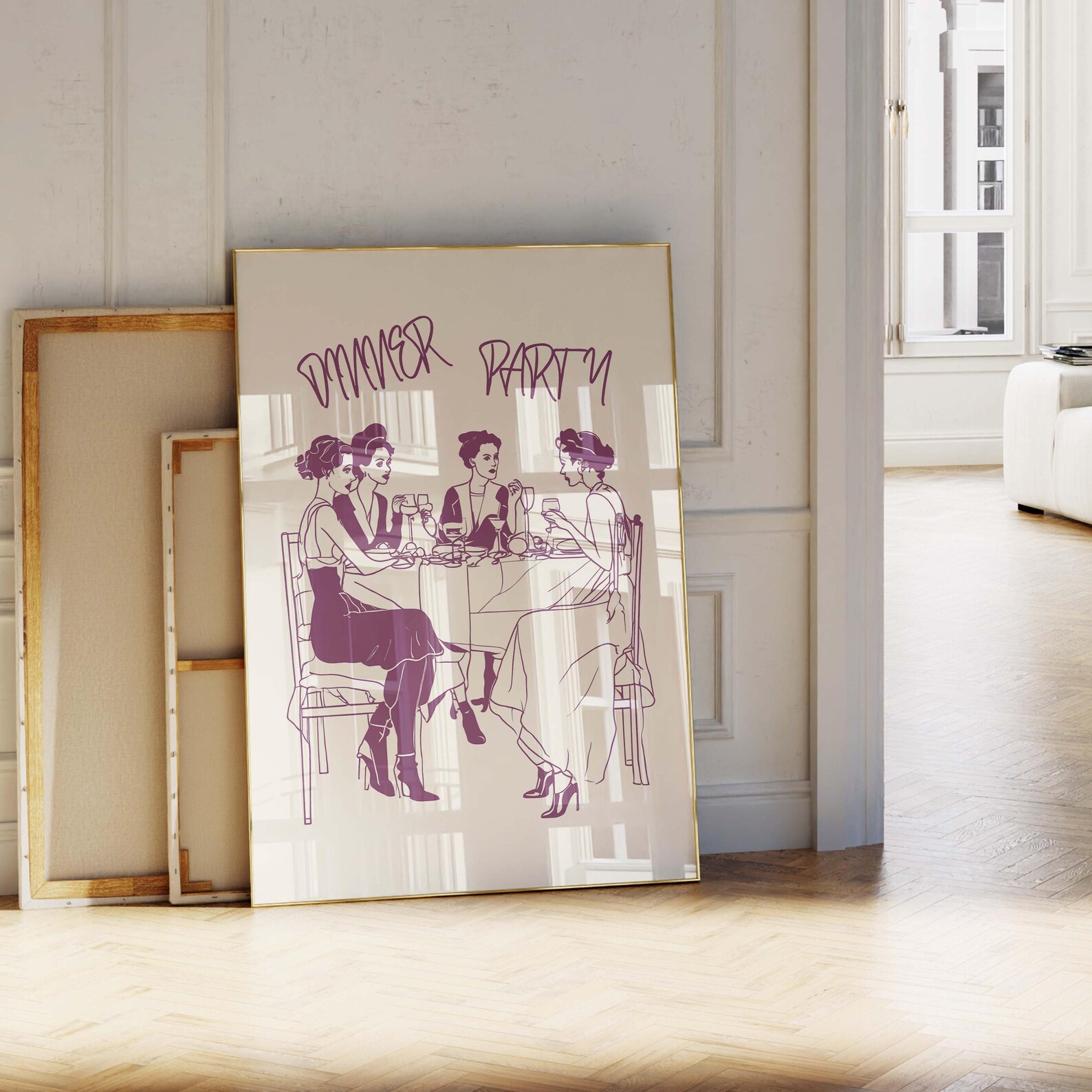 Dinner Party Print - Supper Wall Art - Dinner Poster - Dining Room ...