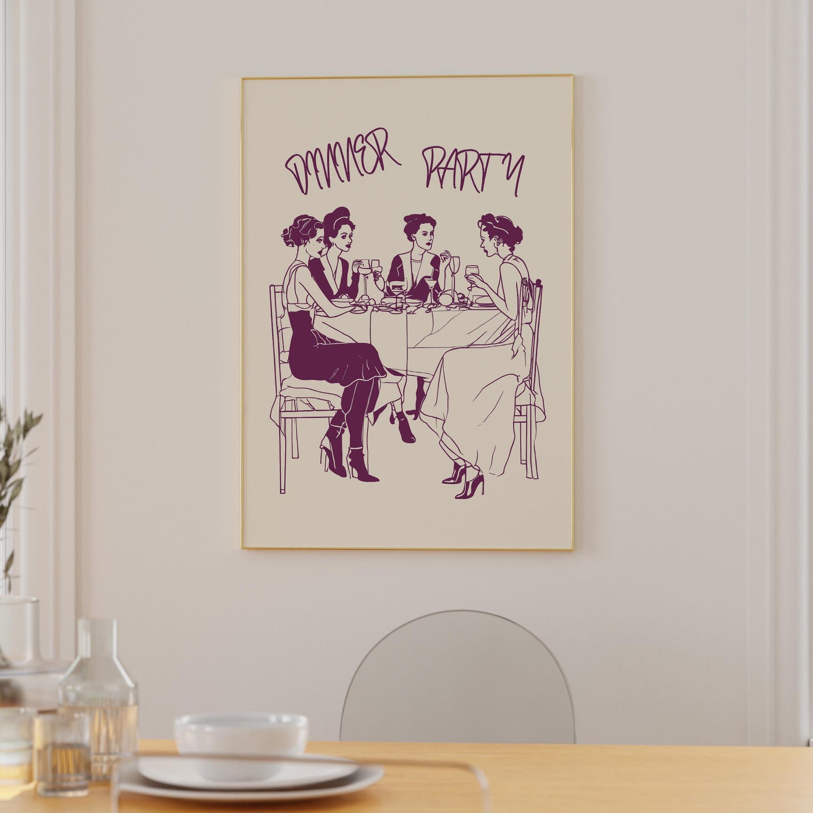 Dinner Party Print - Supper Wall Art - Dinner Poster - Dining Room ...