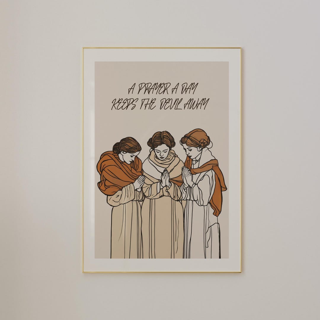 A Prayer A Day Keeps the Devil Away Print - Praying Wall Art ...