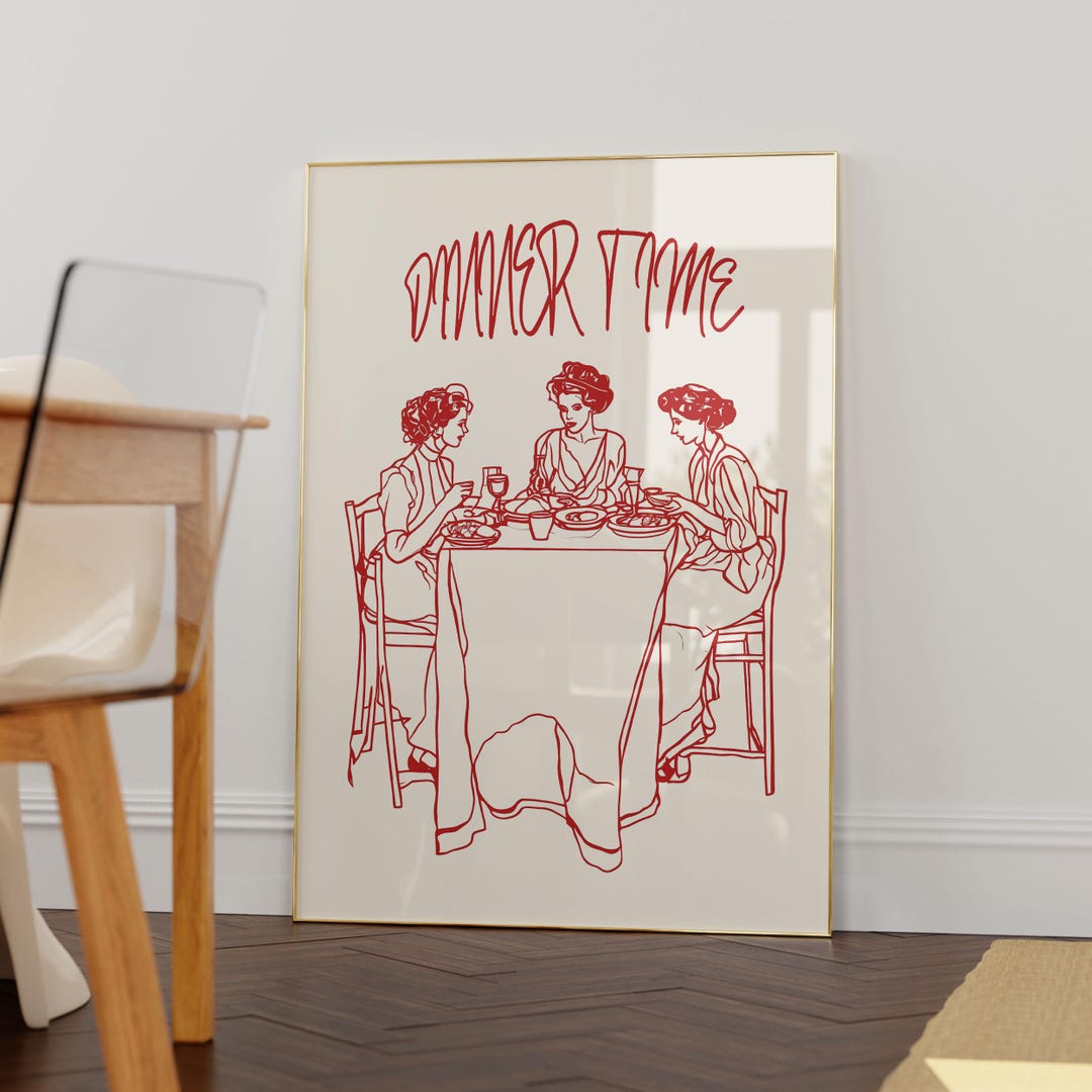 Dinner Time Print - Supper Wall Art - Dinner Poster - Dining Room Decor ...