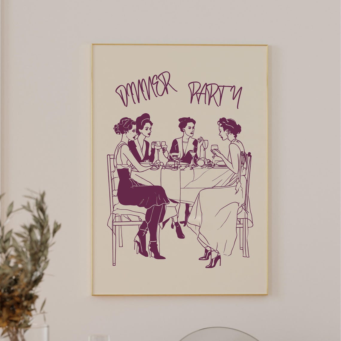 Dinner Party Print - Supper Wall Art - Dinner Poster - Dining Room ...