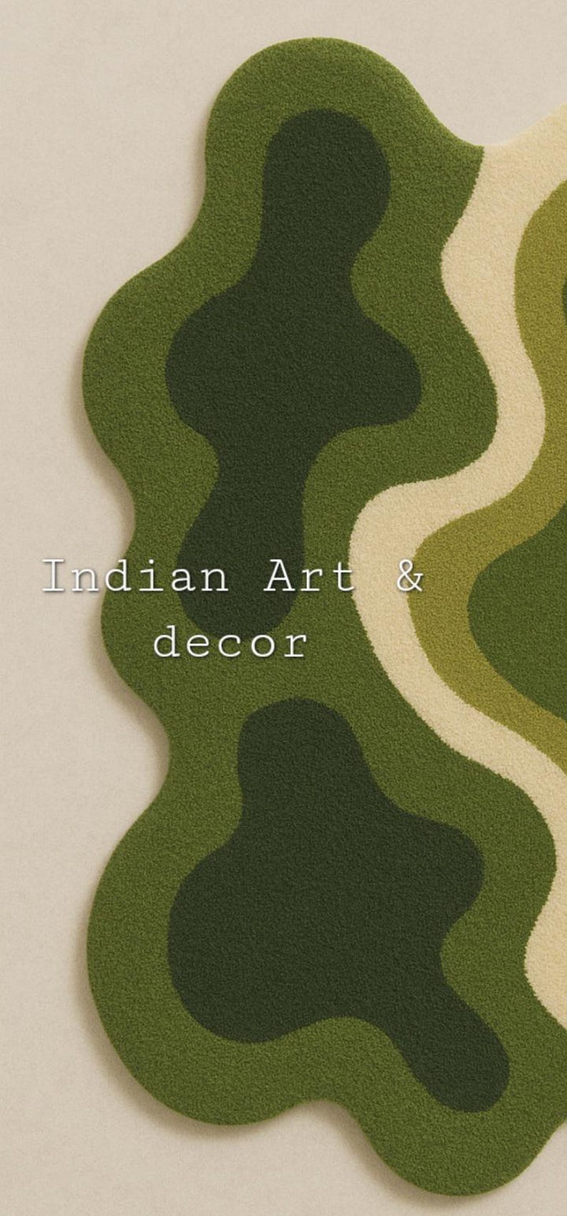 Amoeba Tufted Rug - Organic Wavy Blob Carpet, Moss Inspired Abstract ...