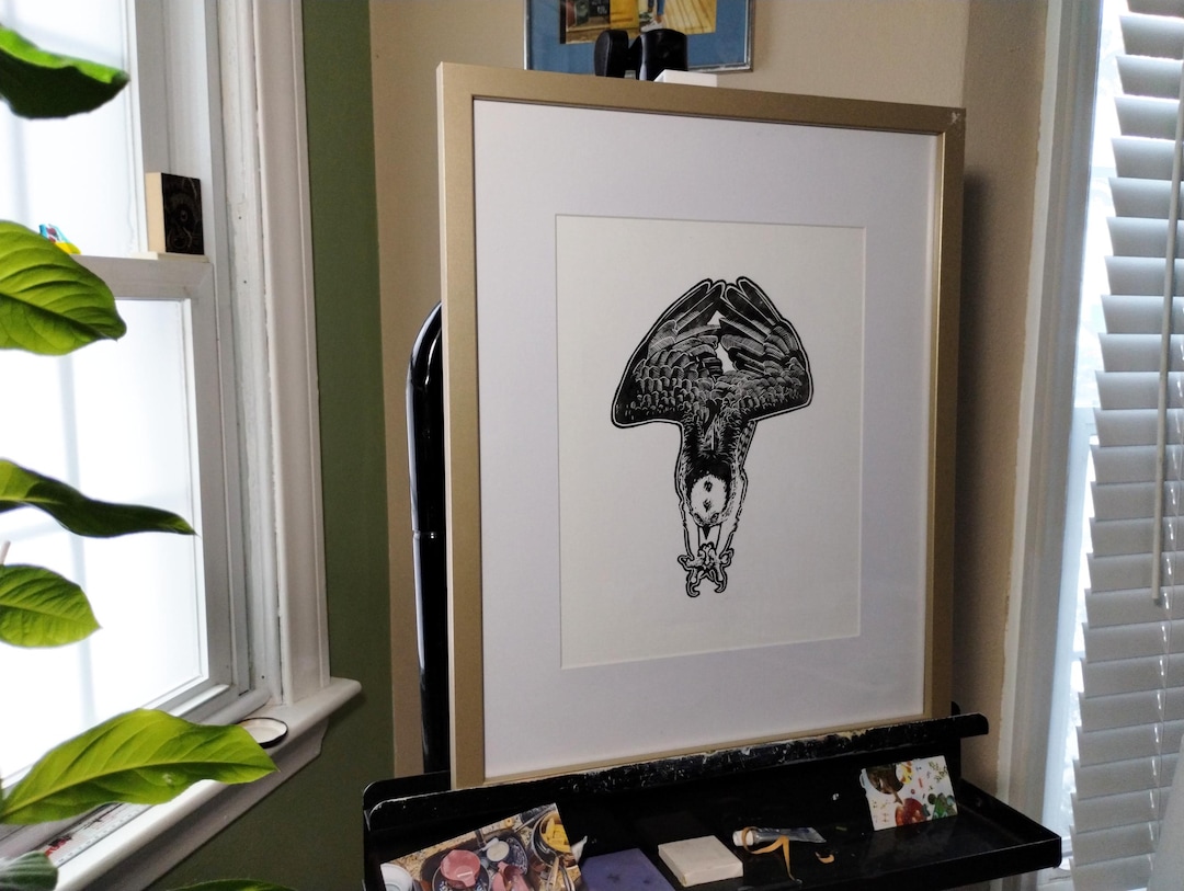 Diving Osprey - Hand-printed Raptor Poster Art - Etsy