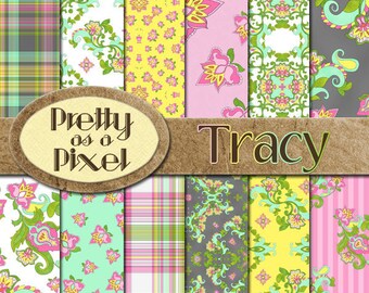 Retro Pink Digital Paper Pack INSTANT DOWNLOAD | Etsy