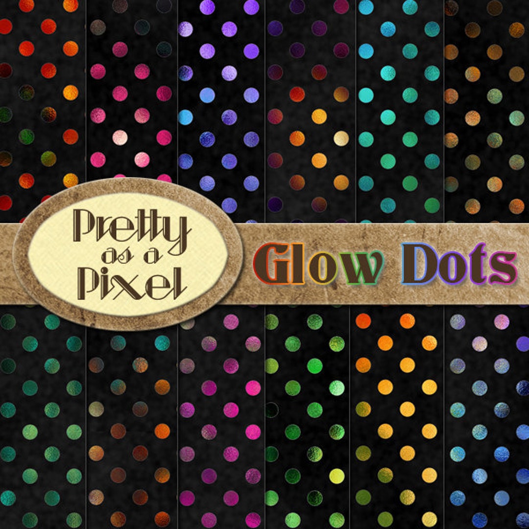 Printable Scrapbook Paper - Glow Dots - 12 X 12 - Set of 12 - INSTANT ...