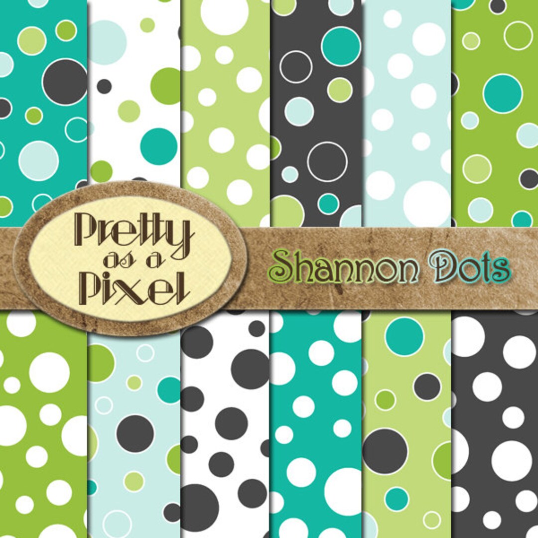 Digital Paper Pack - Shannon Dots - Scrapbooking Backgrounds - Set of ...