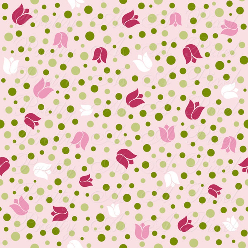 Digital Paper Pack Pink Tulips INSTANT DOWNLOAD - Etsy