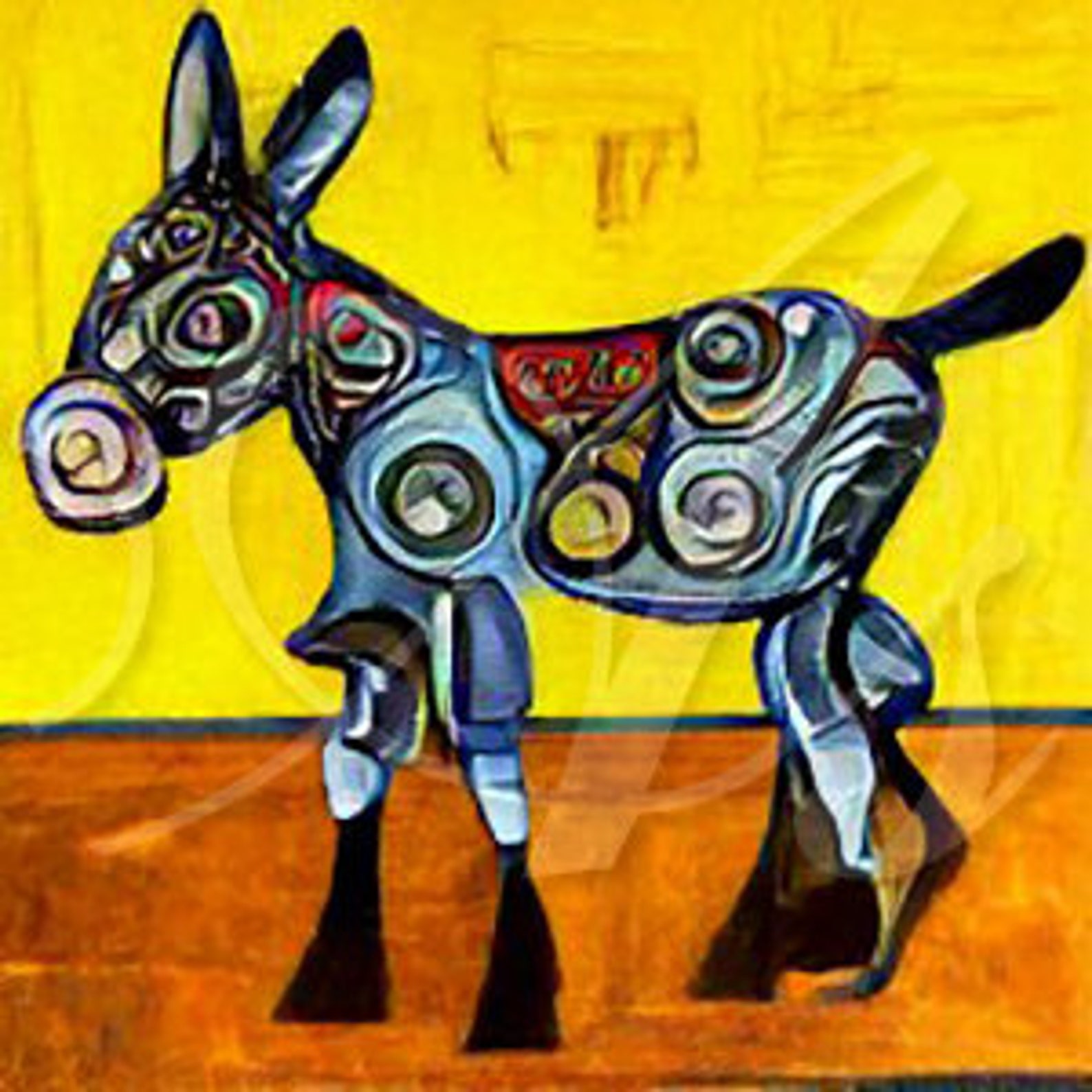 Picasso & Friends AI Gen Donkey Art - 2 Sizes - Inchies and Scrabble ...