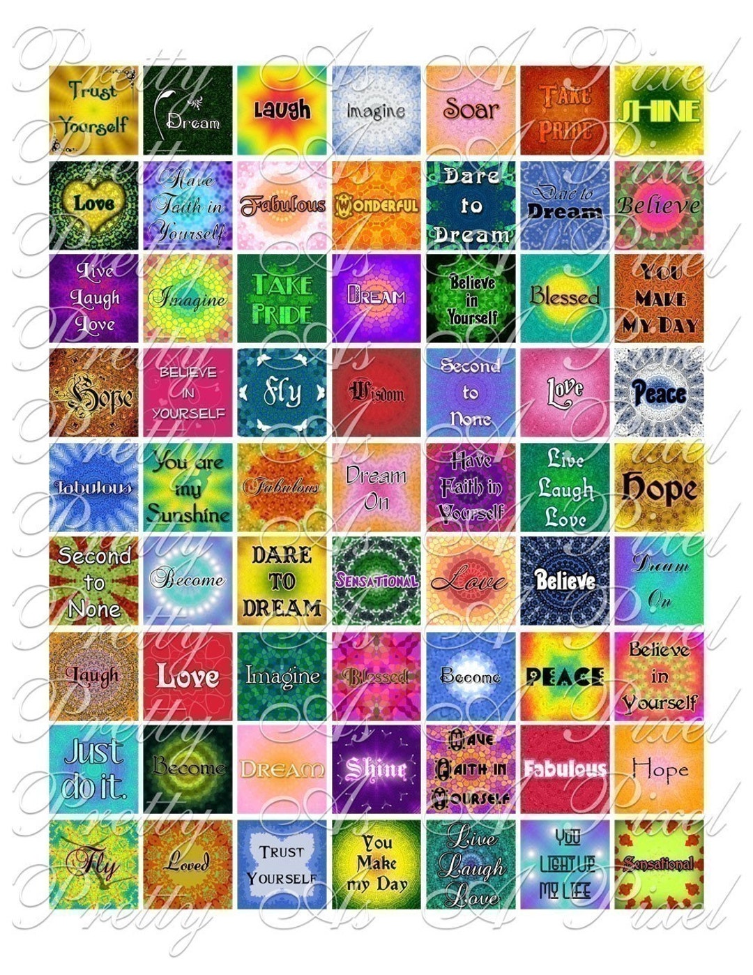 Positive Thinking - Inspirational Words - 3 Sizes - Inchies, 7-8 In ...