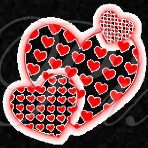 Heart-o-mania - Hearts in Red & Black - 3 Sizes - Inchies, 7-8 In, AND ...