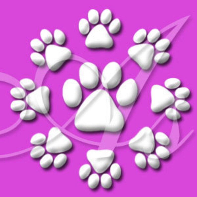 Puppy & Kitten Paws - 2 Sizes - Inchies and Scrabble Tile Size .75 X ...