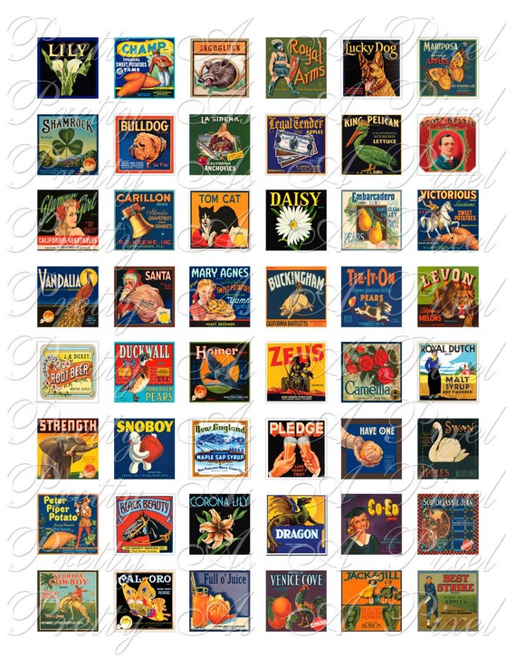 Vintage Labels 3 Sizes Inchies 7-8 Inch AND Scrabble | Etsy