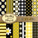 Bee Happy Digital Paper Pack INSTANT DOWNLOAD Scrapbooking Backgrounds ...