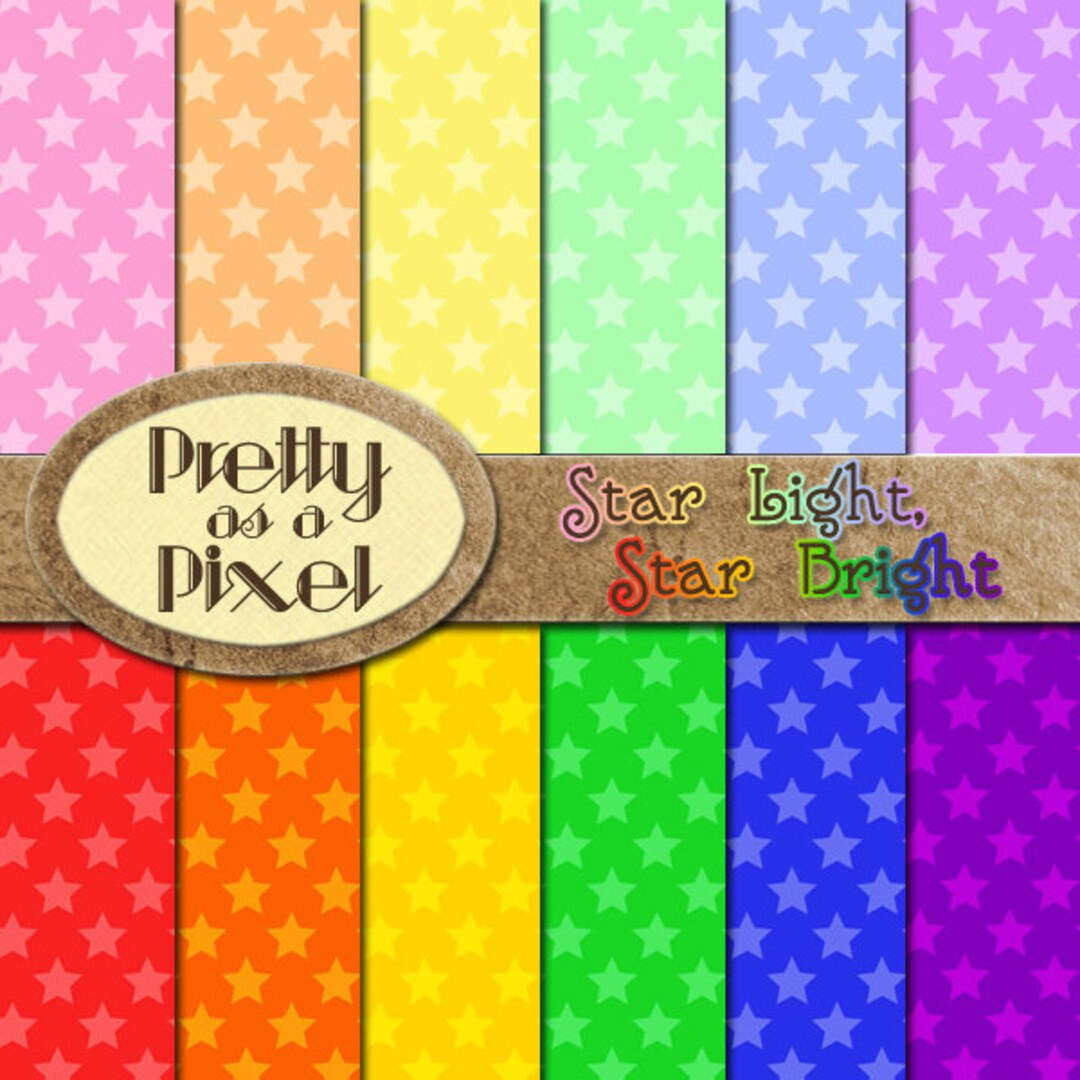 Digital Paper Pack Star Light Star Bright Scrapbooking - Etsy