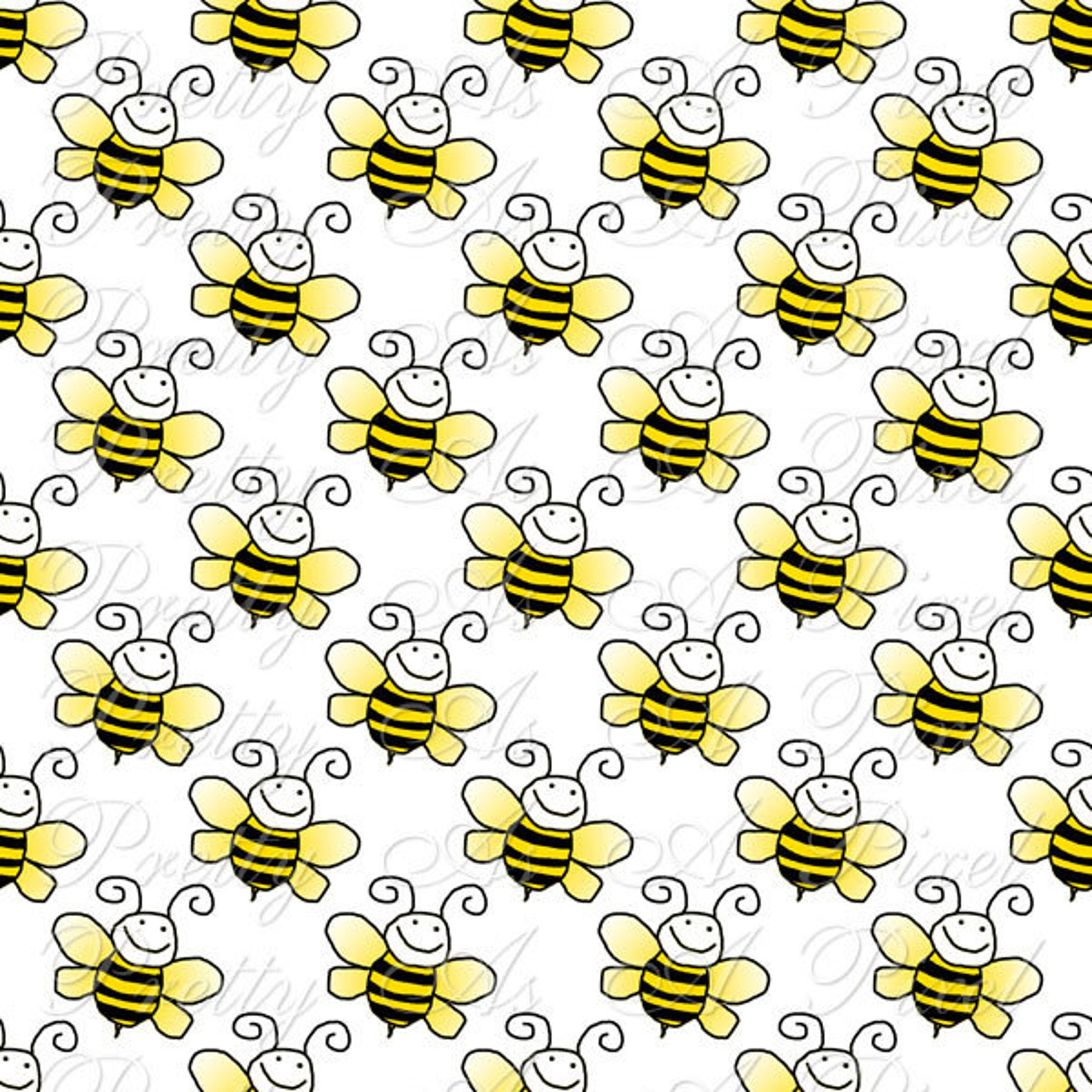 Bee Happy - Digital Paper Pack - INSTANT DOWNLOAD - Scrapbooking ...