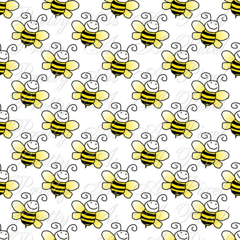 Bee Happy - Digital Paper Pack - INSTANT DOWNLOAD - Scrapbooking ...