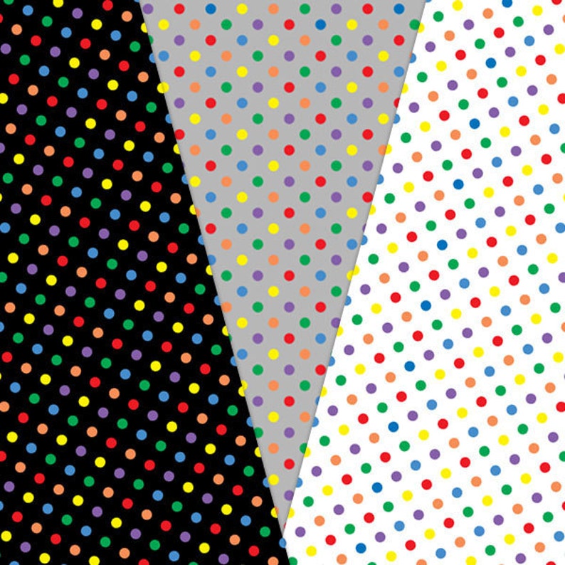 Polka Dots 9 Crayon Brights 5 INSTANT DOWNLOAD Digital Paper Pack ...