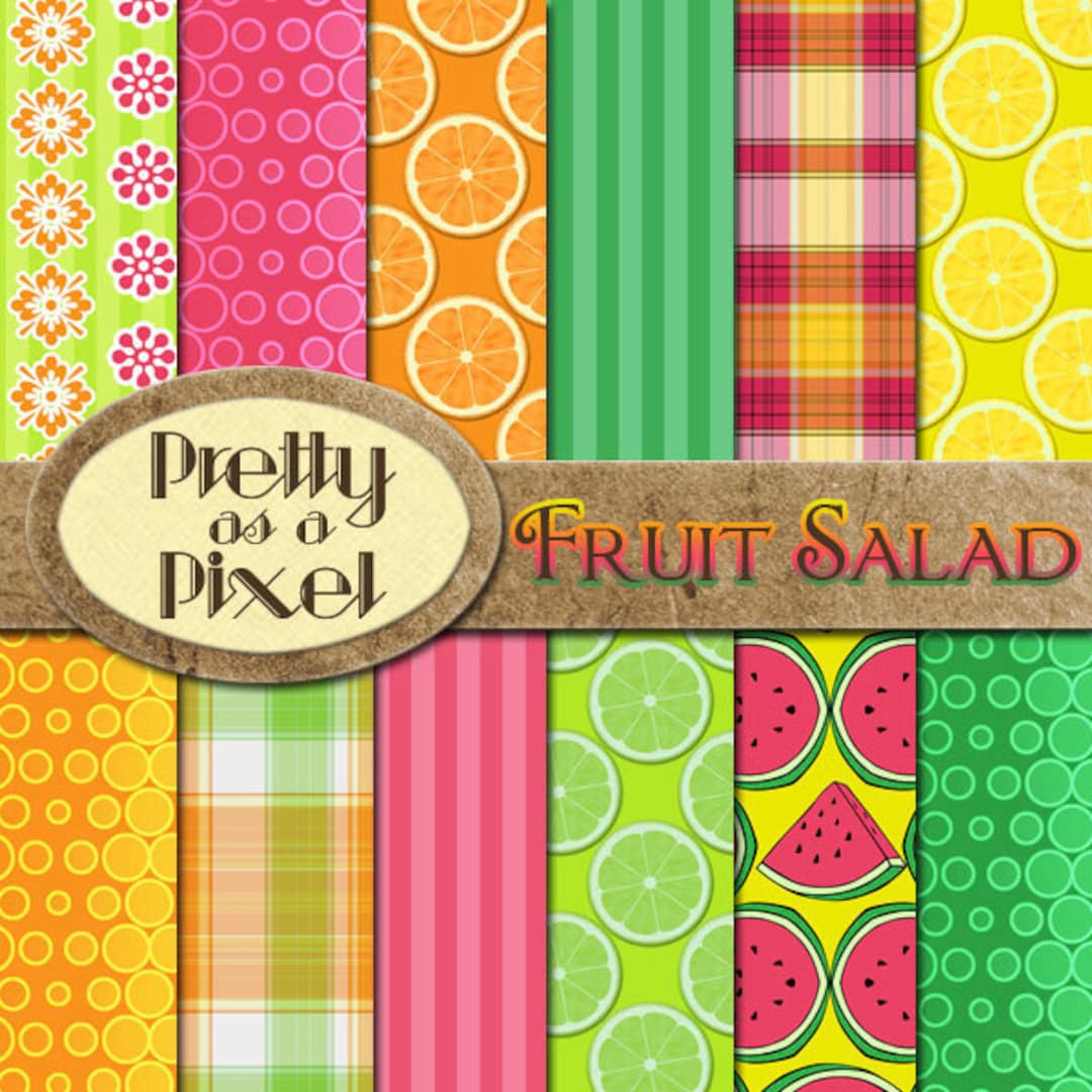 Fruit Salad - Digital Paper Pack - INSTANT DOWNLOAD - Scrapbooking ...