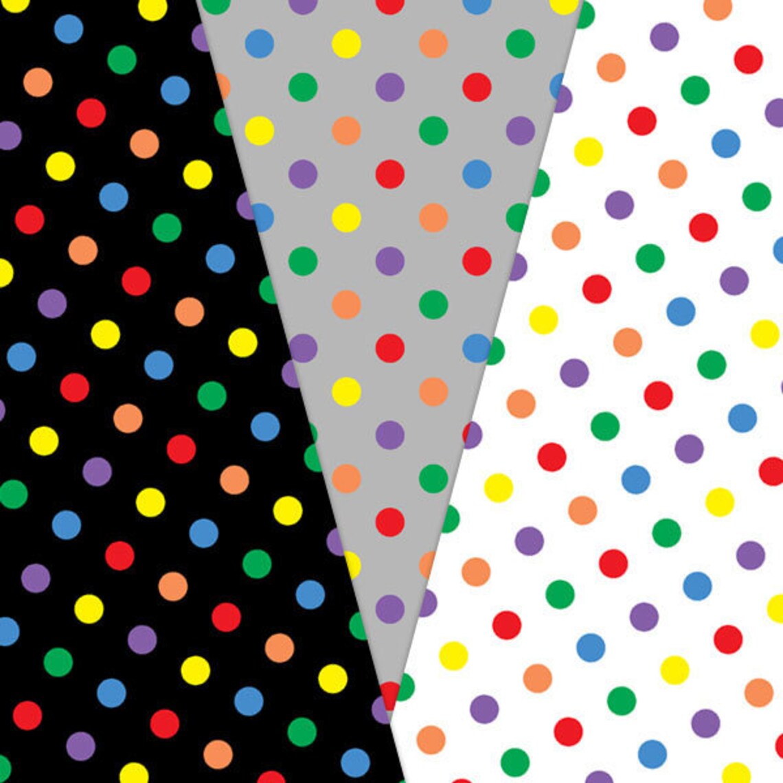 Polka Dots 9 Crayon Brights 5 INSTANT DOWNLOAD Digital Paper Pack ...