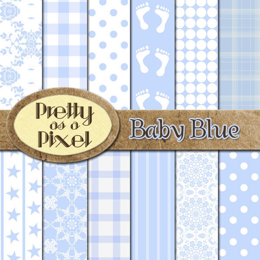 Baby Blue - Digital Paper Pack - INSTANT DOWNLOAD - Scrapbooking ...