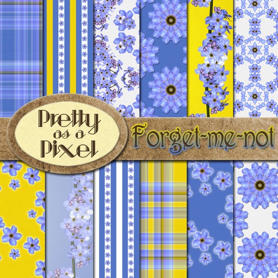 Forget-me-nots Digital Paper Pack INSTANT DOWNLOAD | Etsy