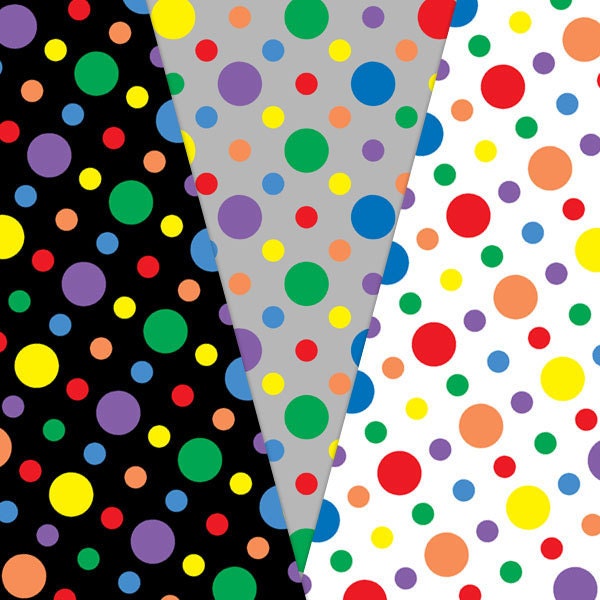 Polka Dots 9 Crayon Brights 5 INSTANT DOWNLOAD Digital Paper Pack ...