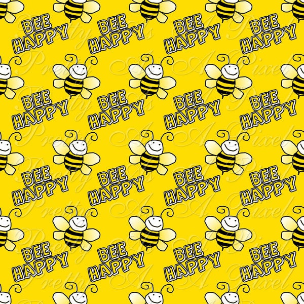 Bee Happy - Digital Paper Pack - INSTANT DOWNLOAD - Scrapbooking ...