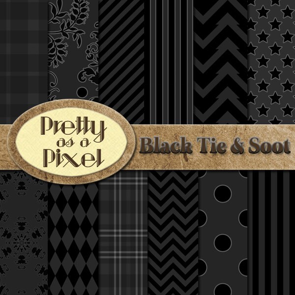Digital Paper Pack INSTANT DOWNLOAD Black Tie & Soot Scrapbooking ...