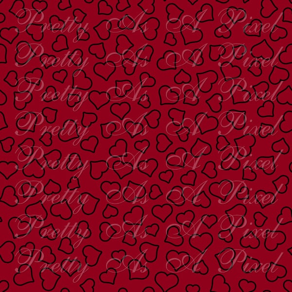 All Hearts Red & Black Digital Paper Pack Scrapbooking - Etsy