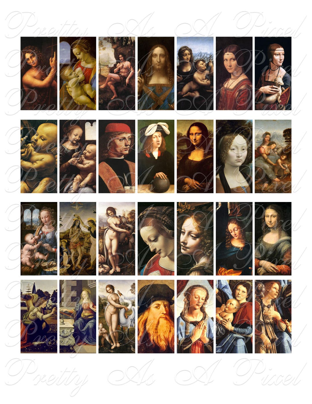 Pinturas de Leonardo da Vinci - 1 x 2 pulgadas - DESCARGA INSTANTE ...