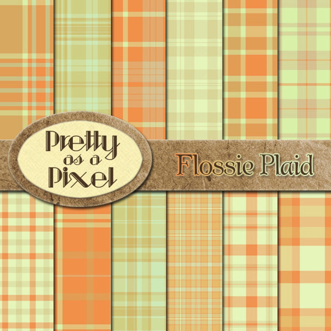 Printable Scrapbook Paper Flossie Plaid Digital Paper Pack Scrapbooking ...