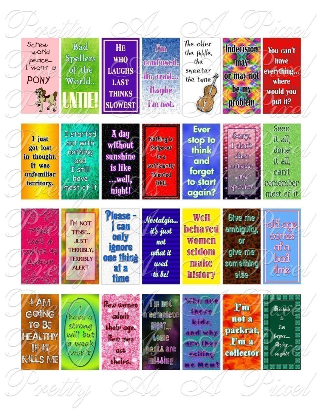 Witticisms and One-liners Slogans and Sayings 1 X 2 Inch Domino Size ...