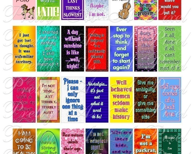 Witticisms and One-liners - Slogans and Sayings - 1 X 2 Inch Domino ...
