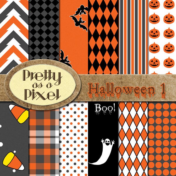 Halloween 1 Digital Paper Pack Scrapbooking Backgrounds - Etsy