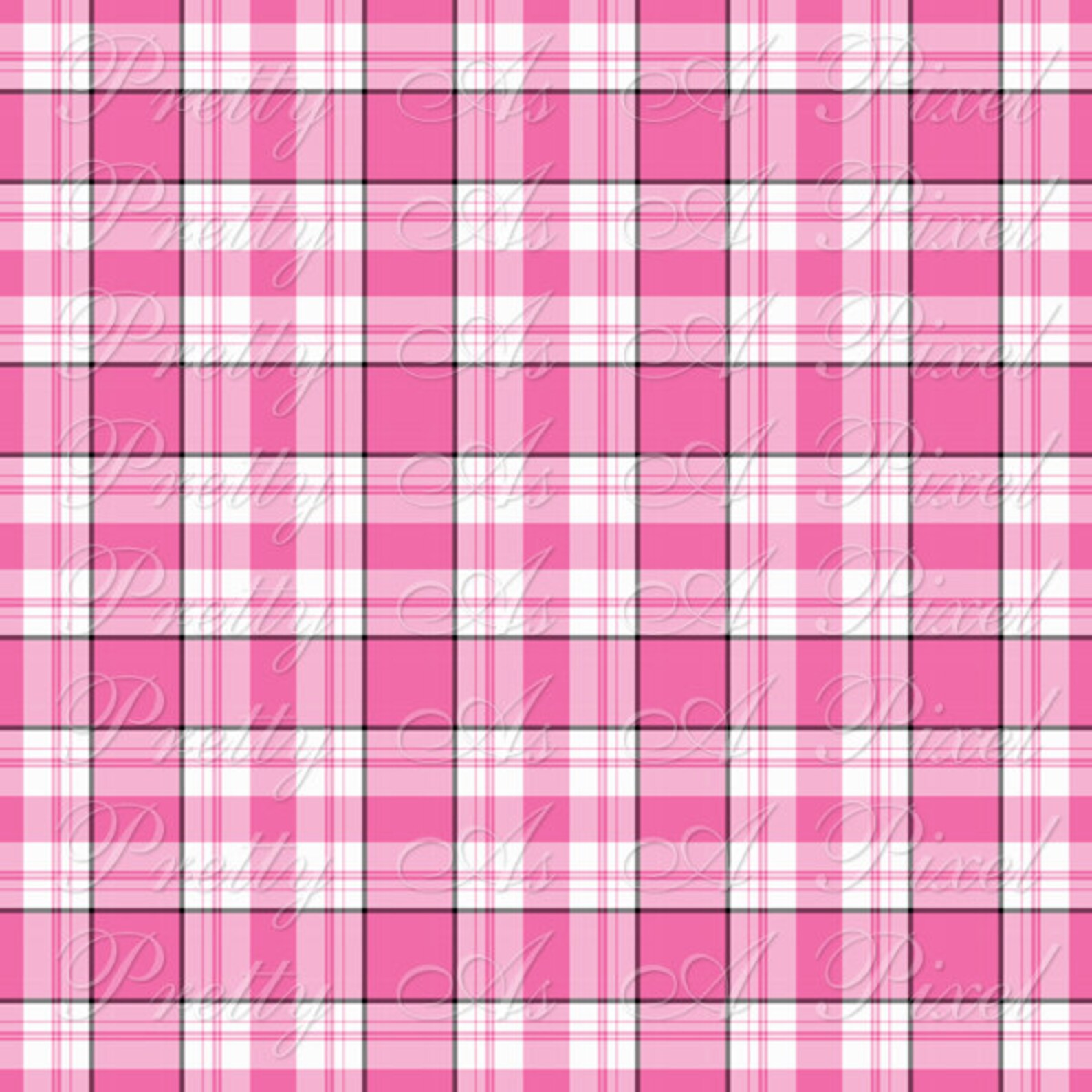 Digital Paper Pack Black White & Pink Plaid Scrapbooking - Etsy