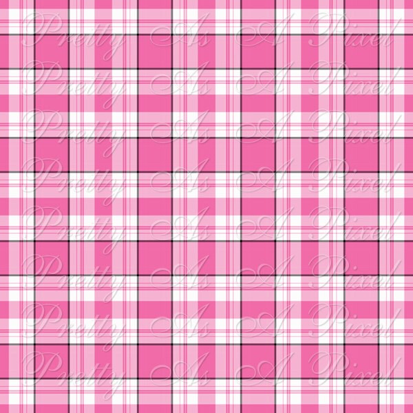 Digital Paper Pack Black White & Pink Plaid Scrapbooking - Etsy