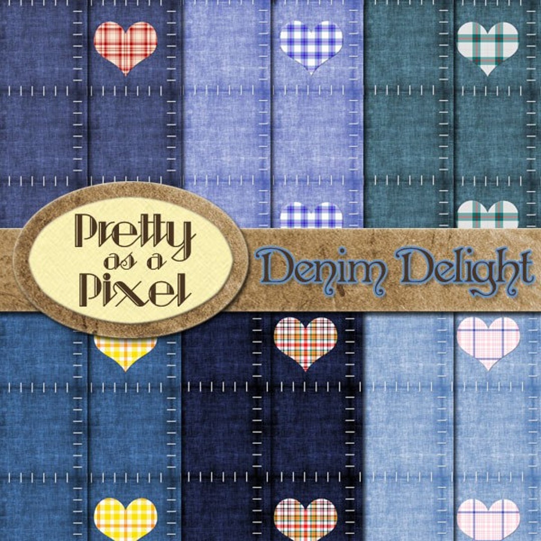 Denim Delight - INSTANT DOWNLOAD - Digital Paper Pack - Scrapbooking ...