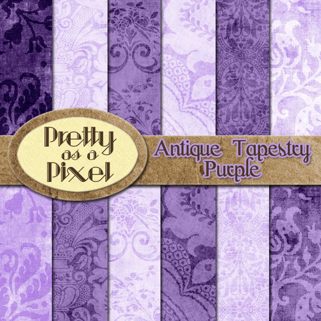 Antique Tapestry Purple INSTANT DOWNLOAD Digital Paper Pack ...