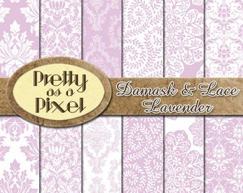 Damask & Lace Black Digital Paper Pack INSTANT DOWNLOAD | Etsy