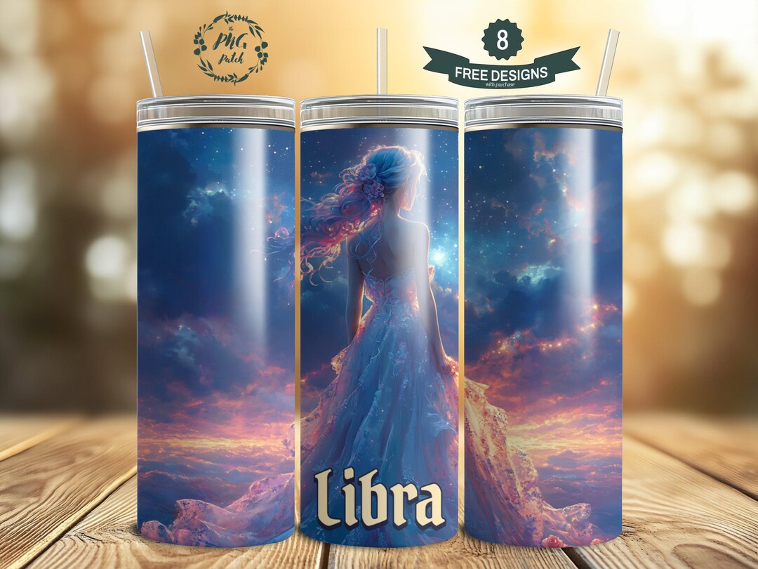 Libra Muse Zodiac, Astrology Wrap, 20 Oz Skinny Tumbler Sublimation ...